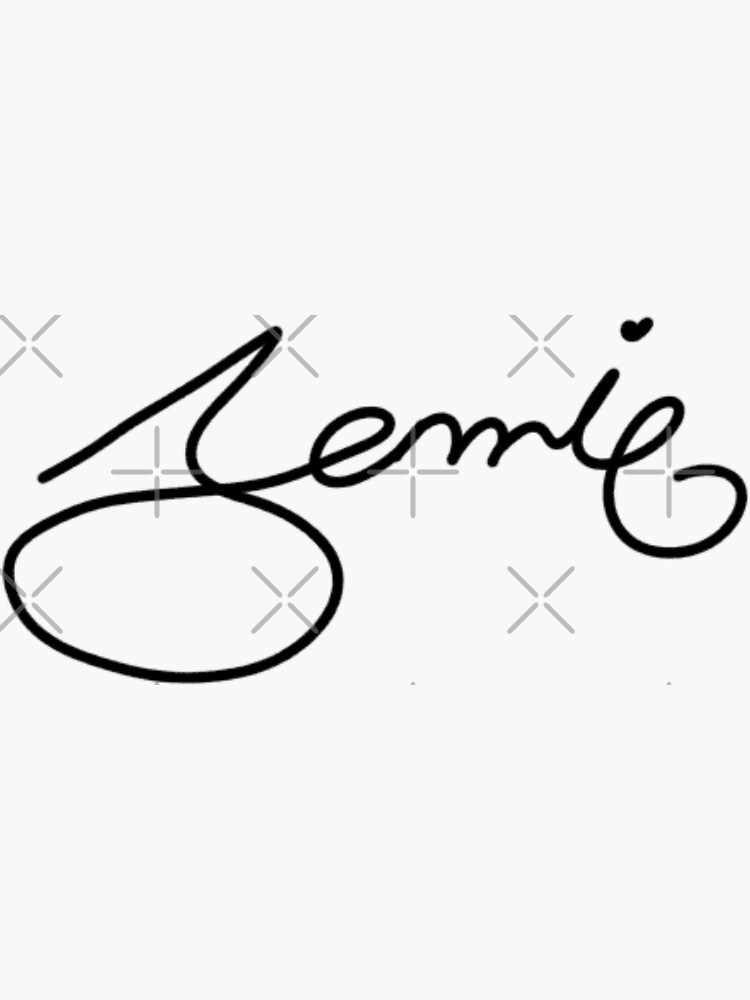 "Jennie signature" Sticker by Pixi-egirl | Redbubble