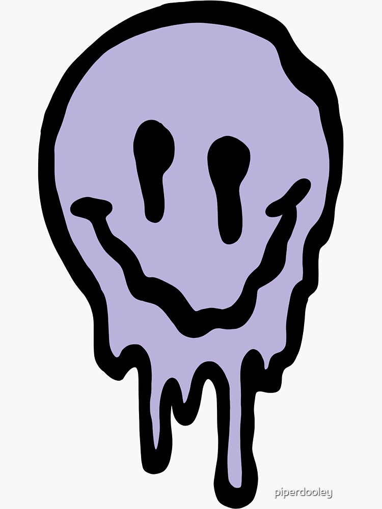 "Melting Purple Smiley Face" Sticker for Sale by piperdooley | Redbubble