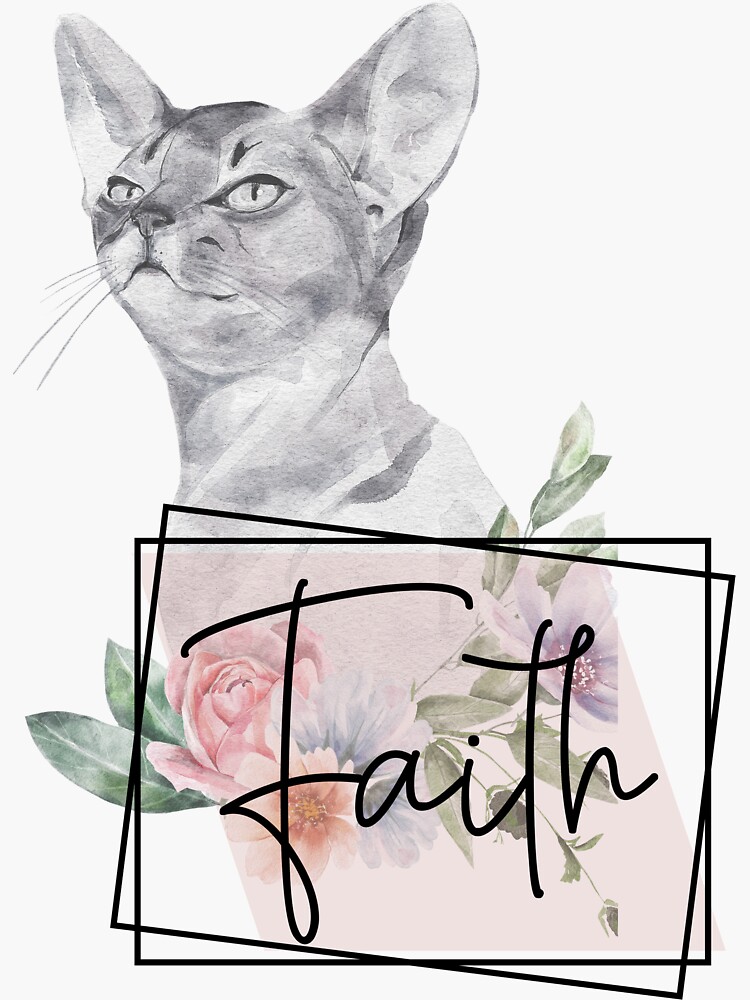 "Cat Lady Design | Christian Cat Art | Bible Design | Faith" Sticker ...