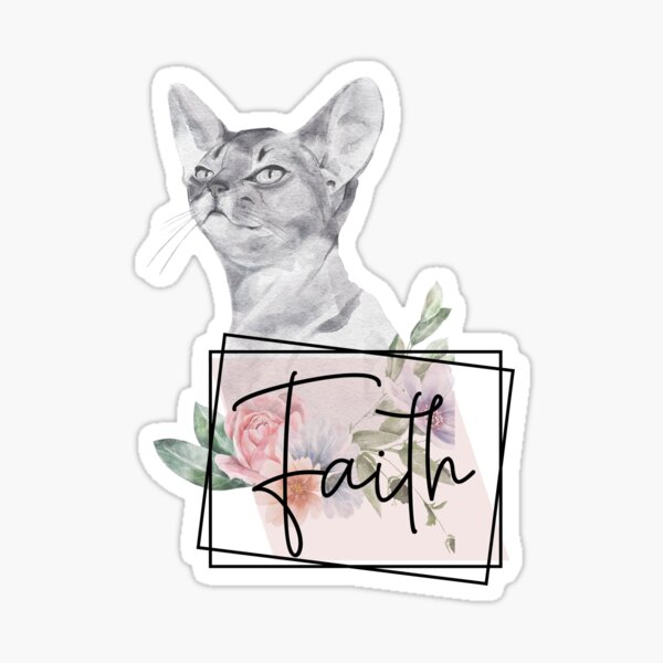"Cat Lady Design | Christian Cat Art | Bible Design | Faith" Sticker ...
