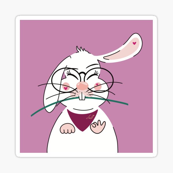 "A Gentle Rabbit with sweathearted mind " Sticker for Sale by ...