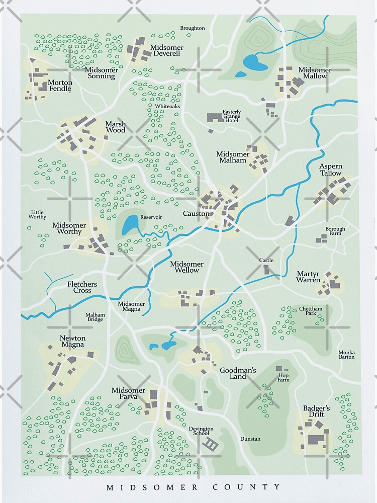 "Midsomer Murders Locations Map" T-shirt for Sale by perosspero ...