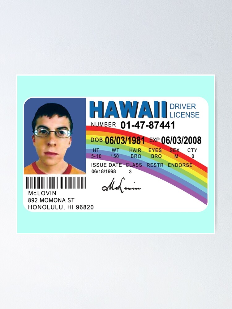 "Mclovin Superbad Id, Driver, Driver Gifts Funny Driver Bus Taxi Truck ...