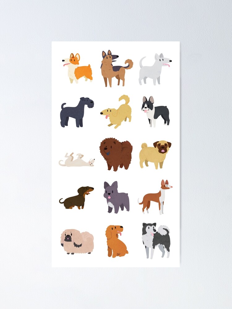 "Dog Breeds Pattern" Poster by bakura240 | Redbubble