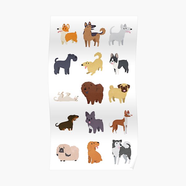 "Dog Breeds Pattern" Poster by bakura240 | Redbubble