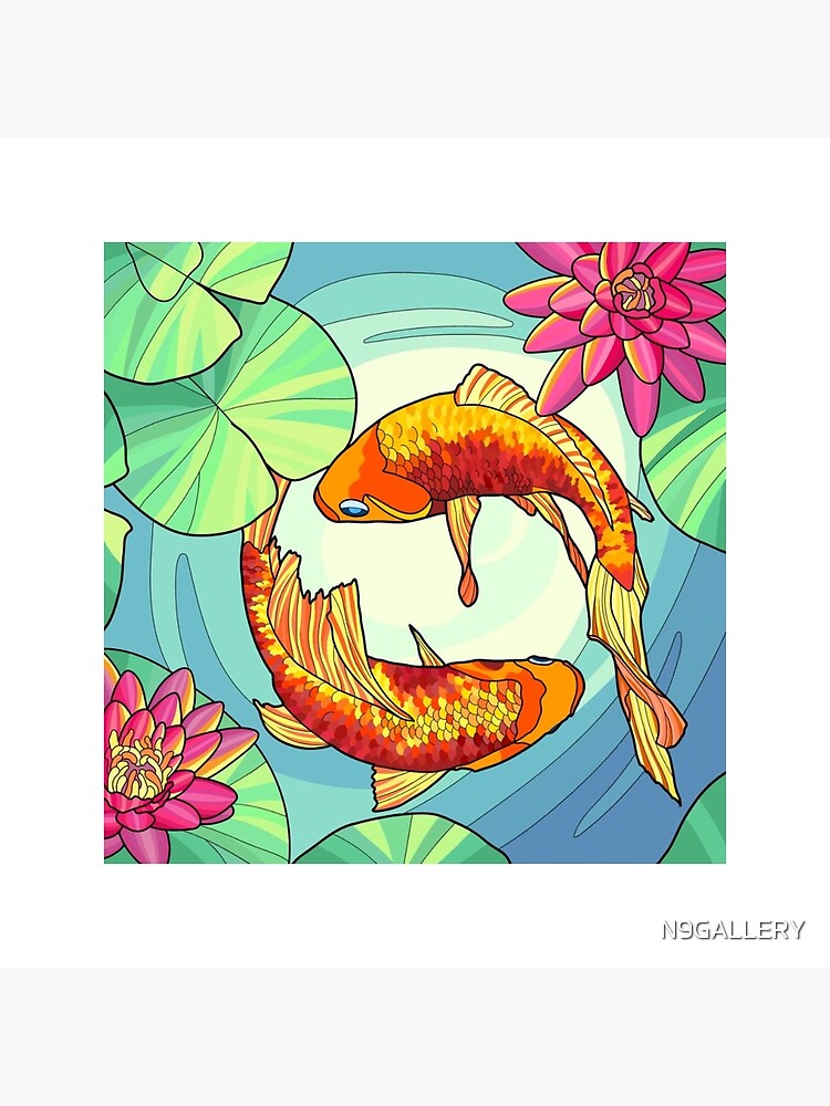 "Koi fish yin and yang" Poster for Sale by N9GALLERY | Redbubble