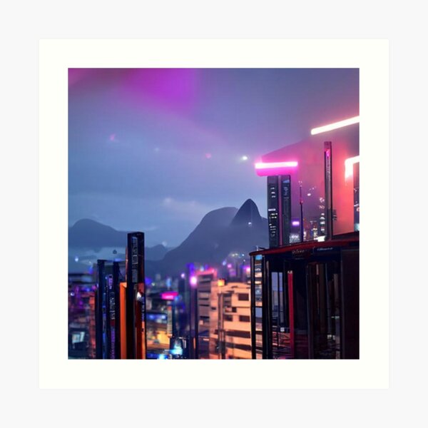 "Cyberpunk Rio design cityscape futuristic Brazil Rio de Janeiro blue ...