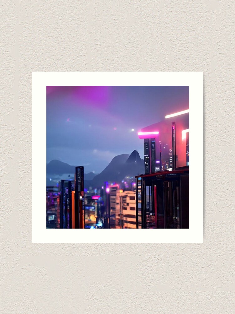 "Cyberpunk Rio design cityscape futuristic Brazil Rio de Janeiro blue ...