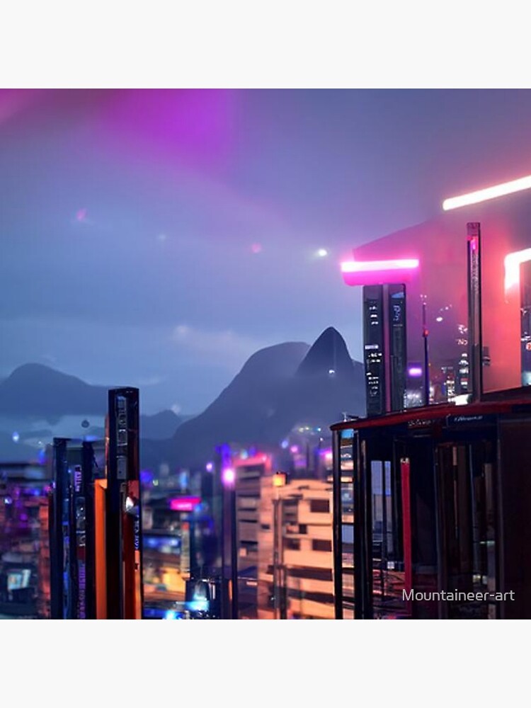 "Cyberpunk Rio design cityscape futuristic Brazil Rio de Janeiro blue ...
