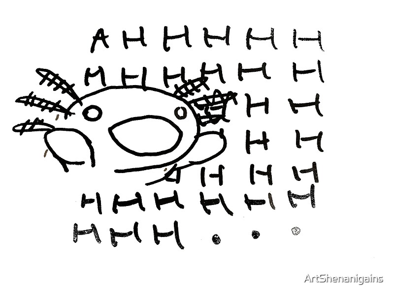 "Screaming Axolotl" by ArtShenanigains | Redbubble