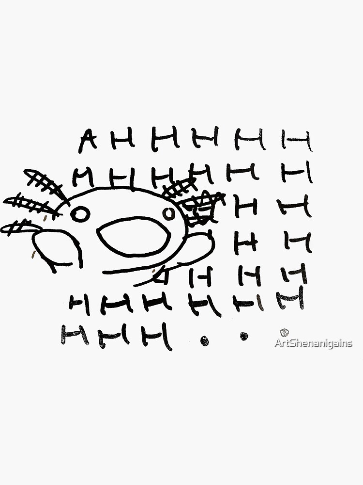 "Screaming Axolotl" Sticker for Sale by ArtShenanigains | Redbubble