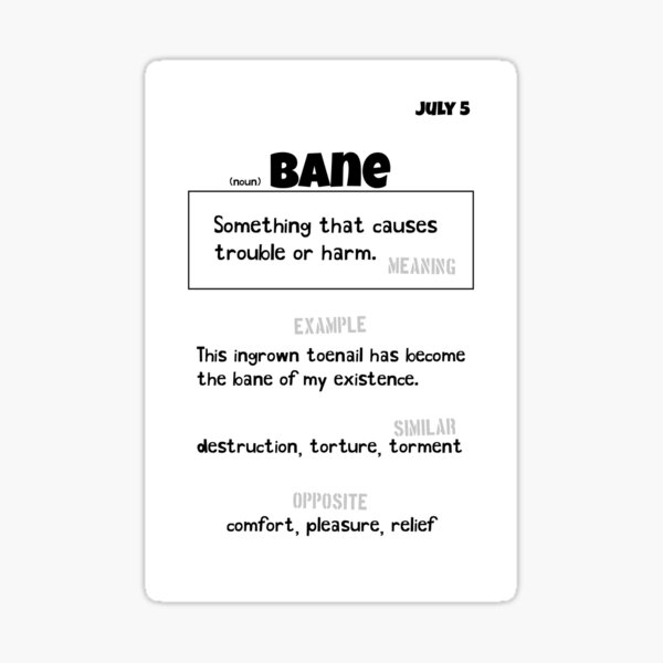 "July 5 Bane" Sticker for Sale by bpatrickvoice | Redbubble