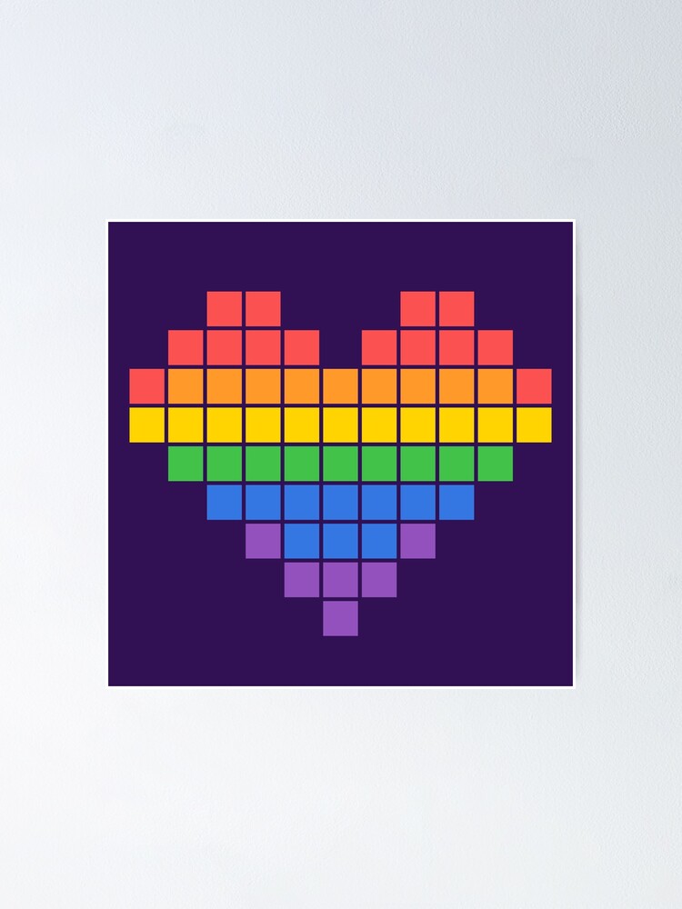 "LGBTQ+ Pride - Rainbow Pixel Heart - Arcade" Poster for Sale by ...