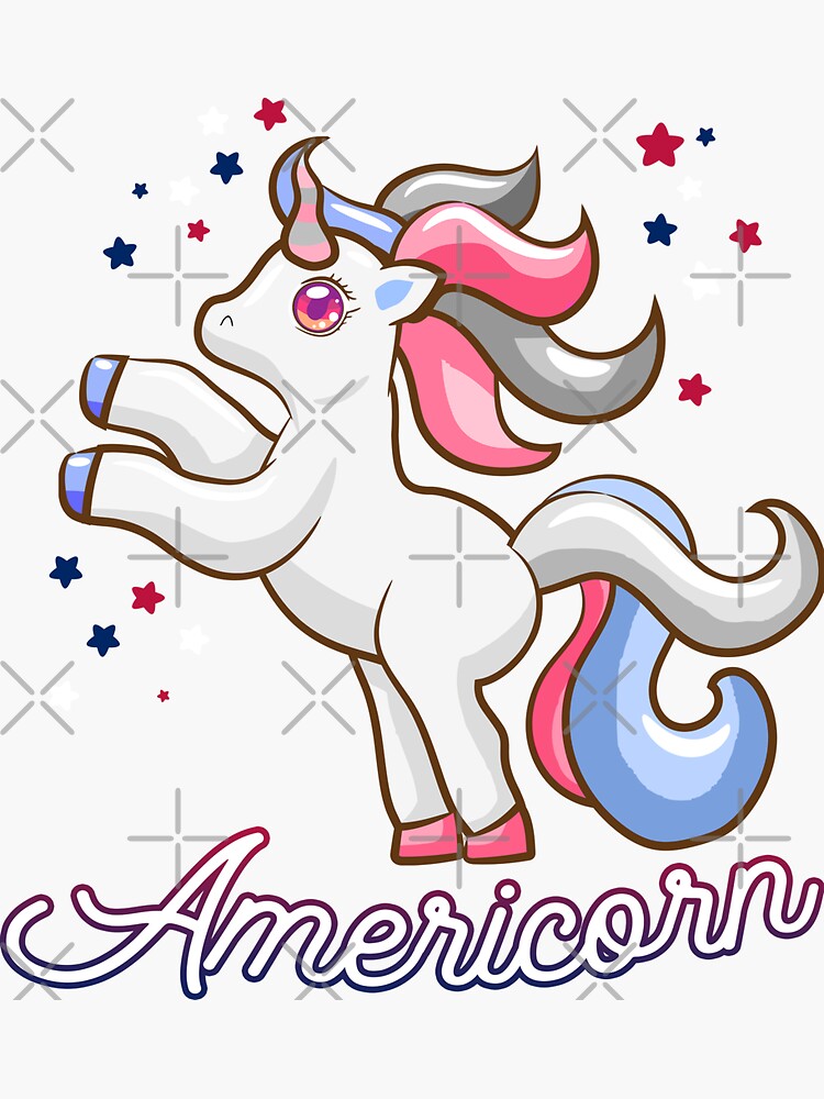 "Patriotic Americorn 4th Of July" Sticker for Sale by icecl2eam | Redbubble
