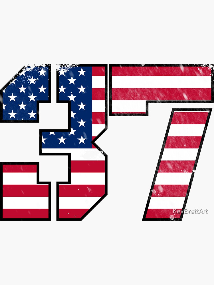 "Vintage Classic Retro America USA 37 Car Racing Number" Sticker for ...