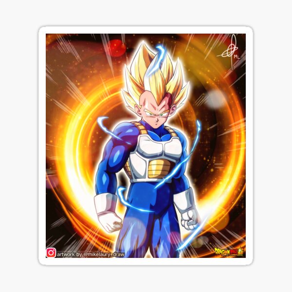 "Vegeta" Sticker for Sale by mikelaurydraw | Redbubble