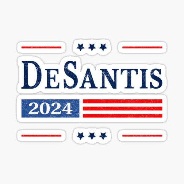 "Ron Desantis 2024 For President American Flag Vintage Pro " Sticker ...