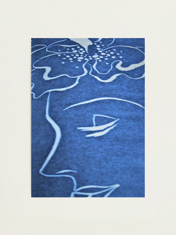 "blue woman face" Photographic Print for Sale by OrtensiaKanhan | Redbubble