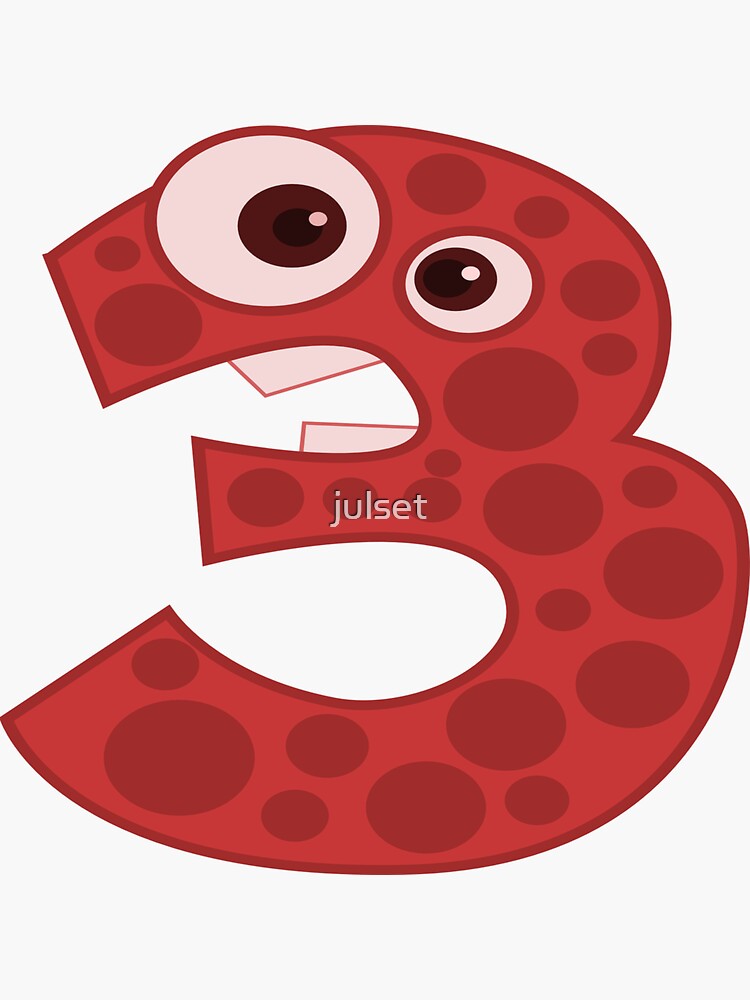 "Number Three" Sticker for Sale by julset | Redbubble