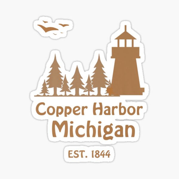 "Summer in Copper Harbor Michigan Travel Apparel" Sticker for Sale by ...