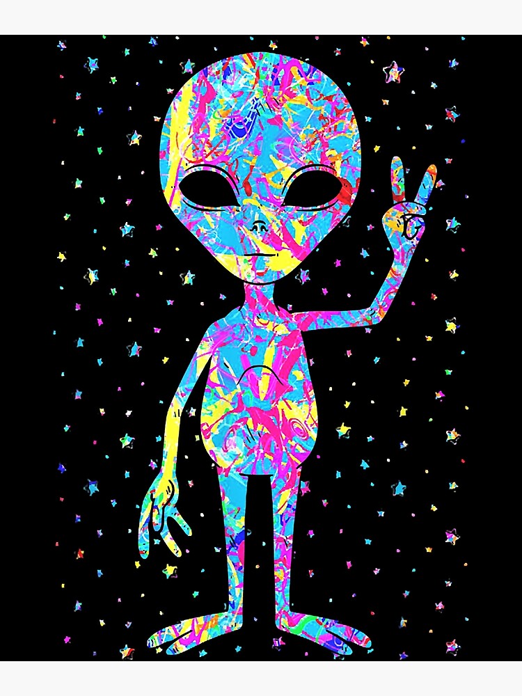 "Funny Retro Groovy Alien " Poster for Sale by wollermarahibi | Redbubble