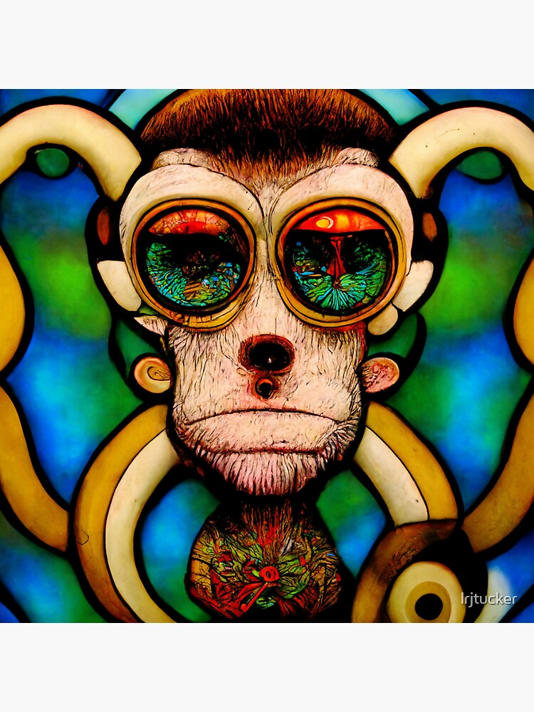 "Psychedelic Monkey #2 | Chimp | Trippy | Stoned" Sticker for Sale by ...