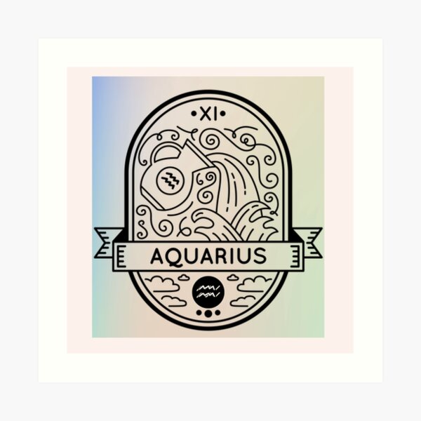 "Watercolor Retro Aquarius, Aquarius Zodiac Sign, Cute Aquarius Zodiac ...