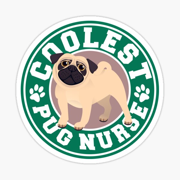 "The Coolest Pug Nurse Logo" Sticker for Sale by Pugstuff | Redbubble
