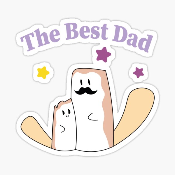 ""The Best Dad" Cute Beaver Family Father and Child" Sticker by Lula ...