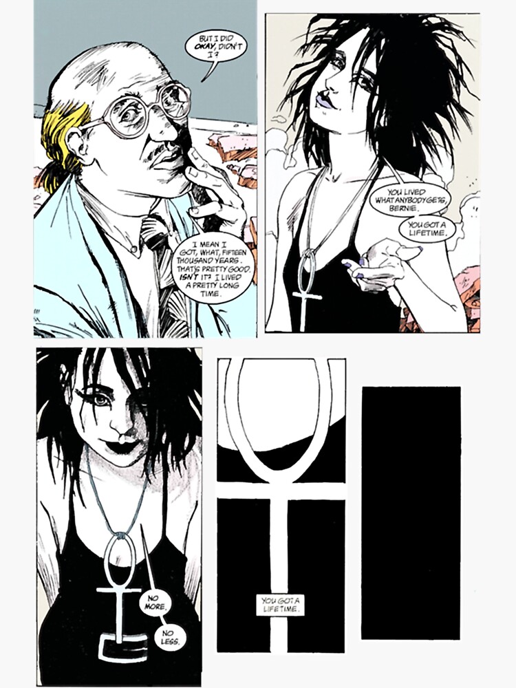 "The Sandman Quote [Death] You got a lifetime. " Sticker for Sale by ...