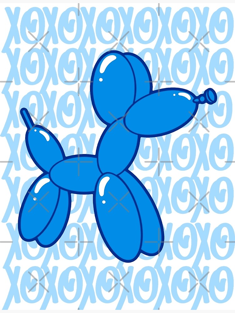 "balloon dog xoxo - blue" Poster for Sale by juliasantos5 | Redbubble