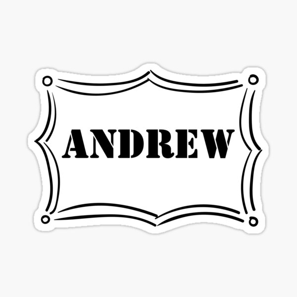 "Font Name Andrew" Sticker for Sale by NameMatters | Redbubble