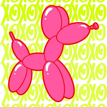 Pegatina for Sale con la obra «globo perro xoxo - rosa/rojo/neón» de ...