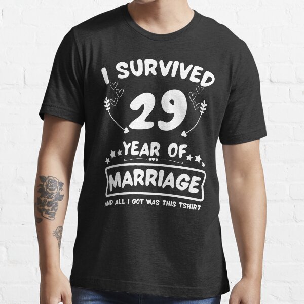 "Survived 29 Years Marriage Happy 29th Anniversary Funny Couples" T ...
