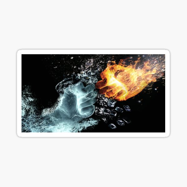 "FIRE AND ICE" Sticker for Sale by 92objects | Redbubble
