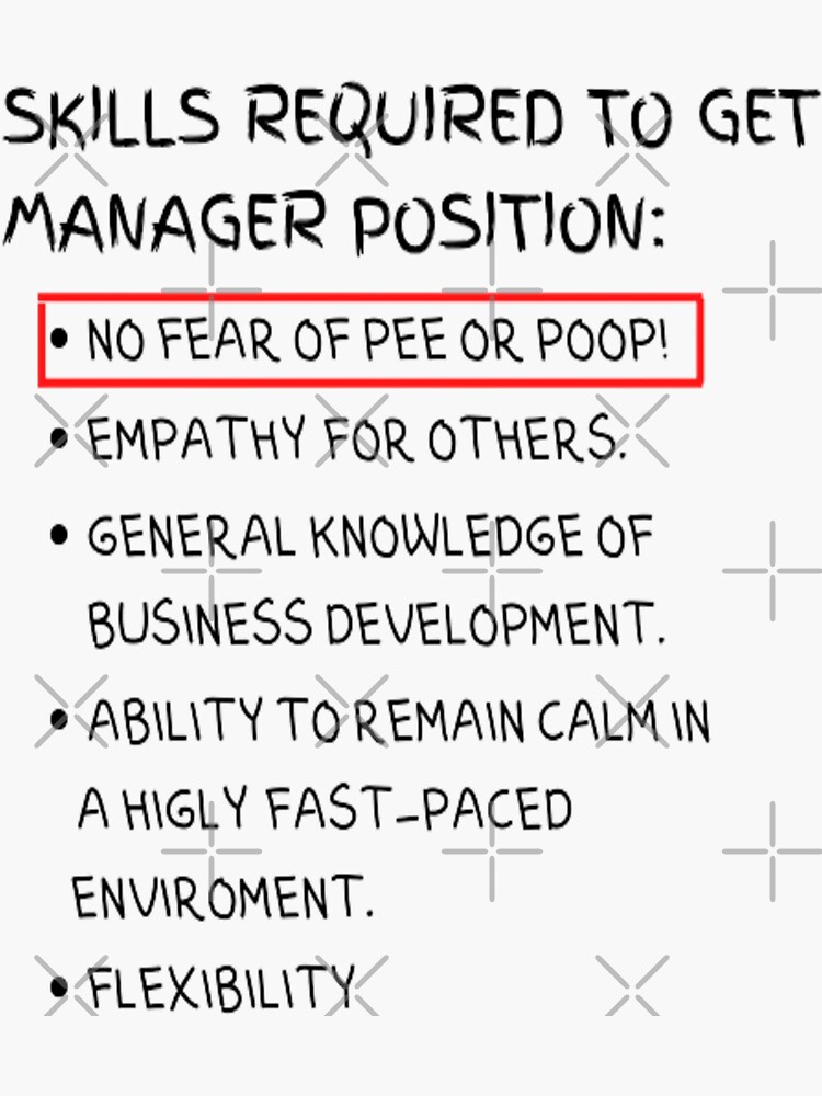 "Funny Manager Position Description Job Description" Sticker by ...