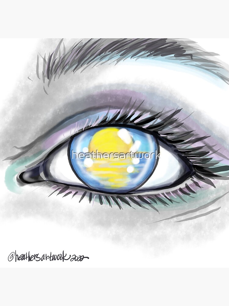 "Eye with Sunset Reflection" Sticker for Sale by heathersartwork ...