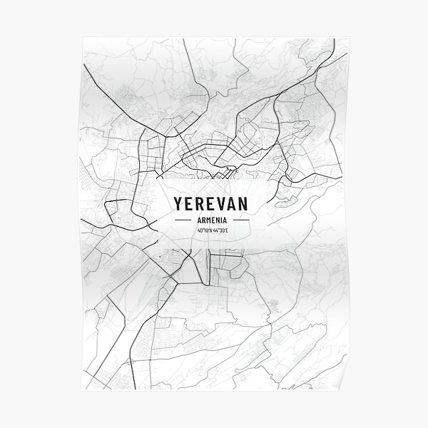 "Armenia, Yerevan City Map" Poster for Sale by map-outfit | Redbubble