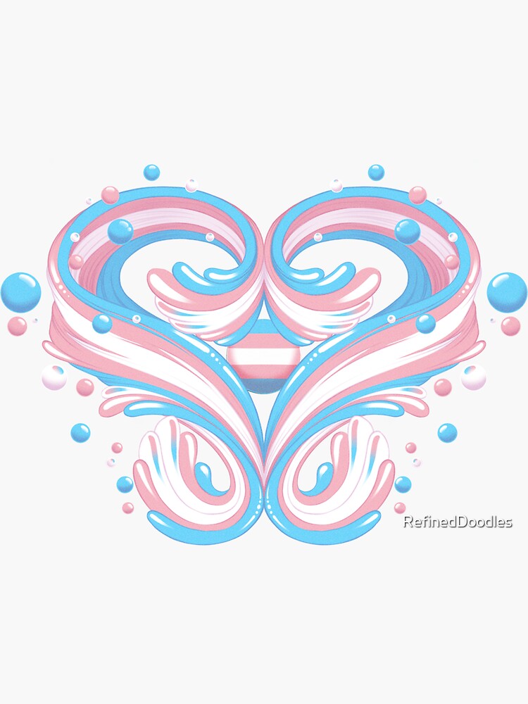 "Trans Heart" Sticker for Sale by RefinedDoodles | Redbubble