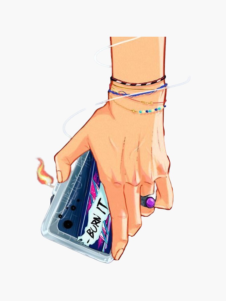 "BTS Fire Hand Design" Sticker for Sale by Kpoptown | Redbubble