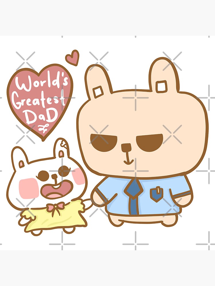 Lámina fotográfica «Cute Worlds Greatest Dad Rabbit Fathers Day Bunii ...
