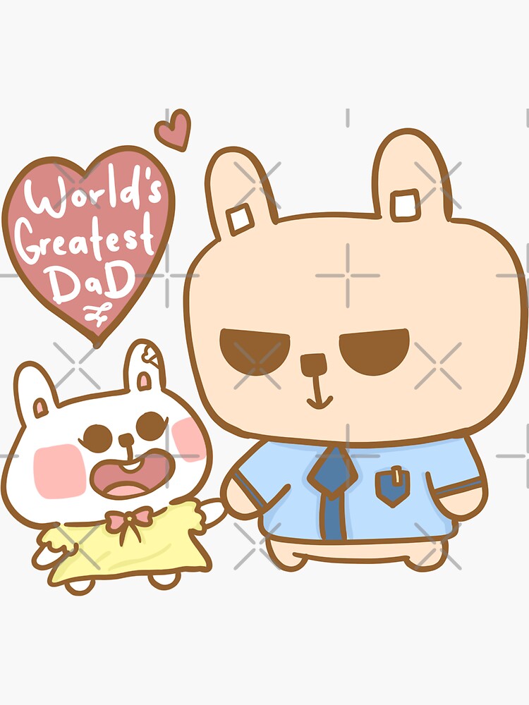 "Cute Worlds Greatest Dad Rabbit Fathers Day Bunii by artofpunii ...