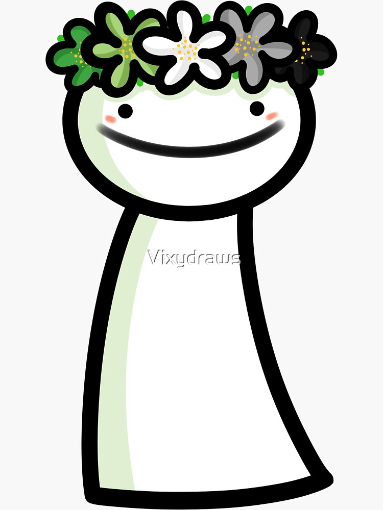"Dream blob with an aromantic flower crown " Sticker for Sale by ...