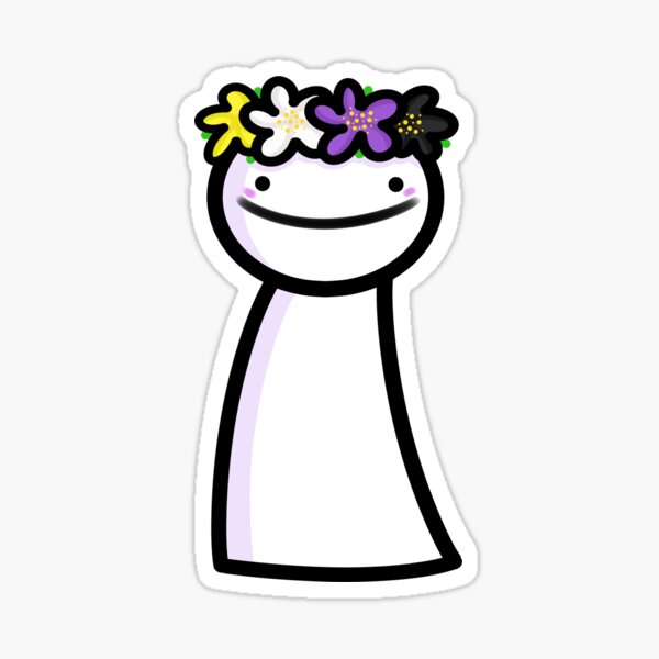 "Dream blob with a nonbinary flower crown " Sticker for Sale by ...