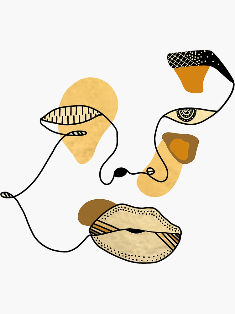 "Abstract Gold Neutral Face" Sticker for Sale by littlemixer0207 ...