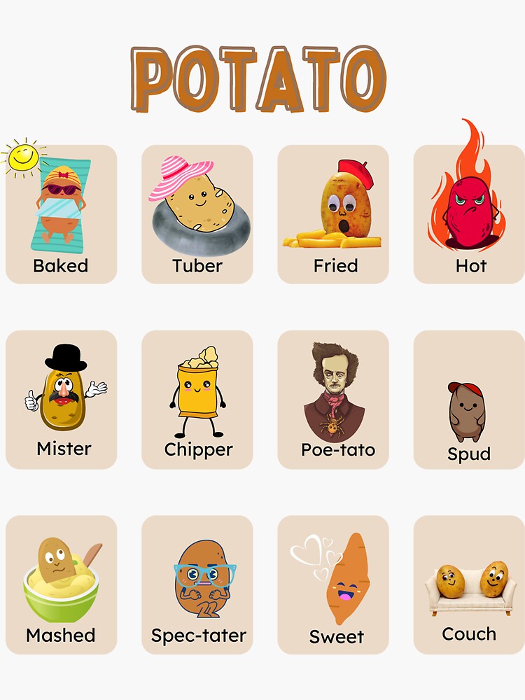 "Potato types mood " Sticker for Sale by BigBadEG | Redbubble