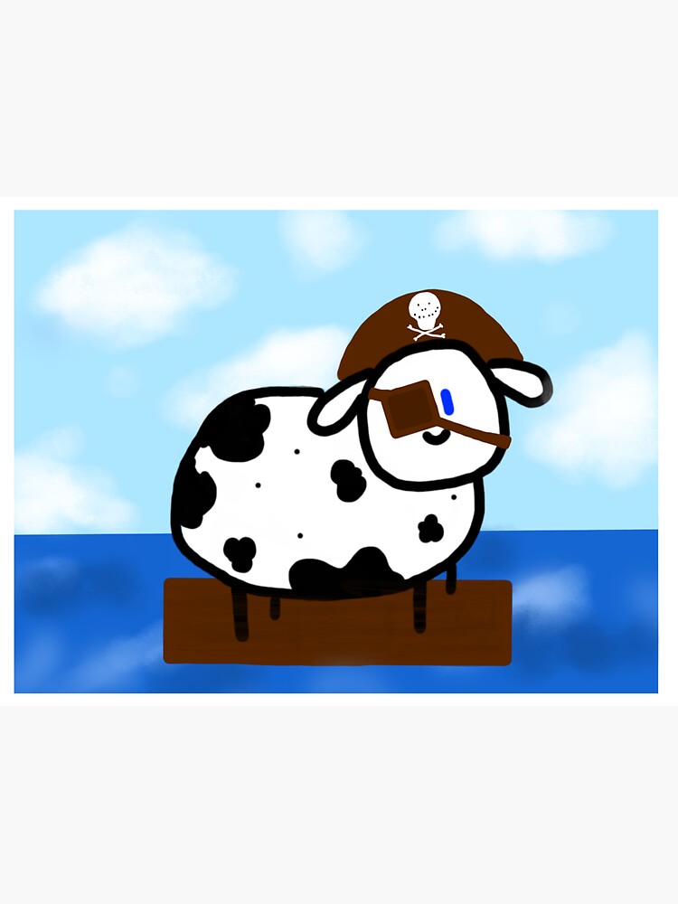 "pirate cow!" Sticker for Sale by AbbyIsWeird | Redbubble