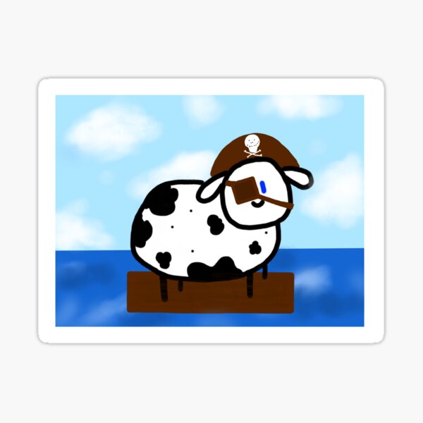"pirate cow!" Sticker for Sale by AbbyIsWeird | Redbubble