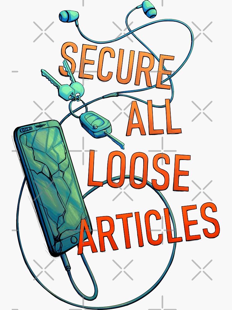 "Secure All Loose Articles - Red, Blue" Sticker for Sale by ...
