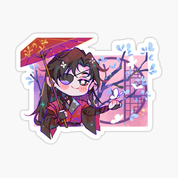 "hua cheng chibi window set 1/4" Sticker by Mylunechi-shop | Redbubble